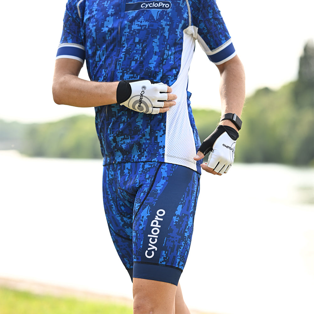 TENUE DE CYCLISME ÉTÉ HOMME BLEUE - PIXEL+ - CycloPro