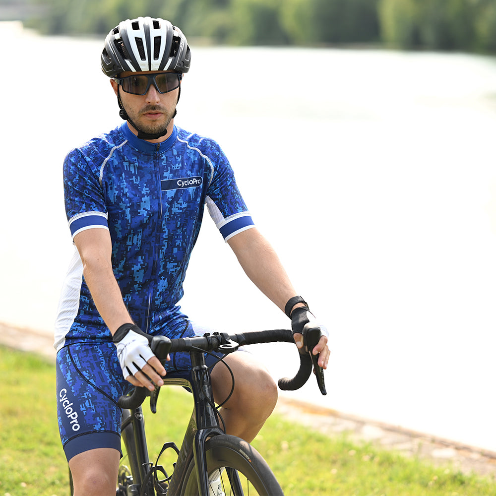TENUE DE CYCLISME ÉTÉ HOMME BLEUE - PIXEL+ - CycloPro