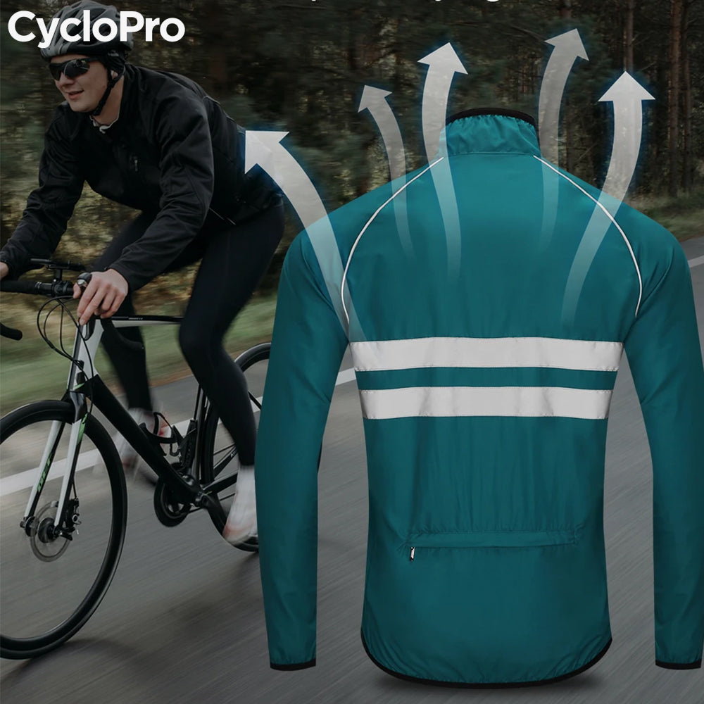 VESTE COUPE-VENT FLUO CYCLISTE HOMME - LIGHTY – CycloPro