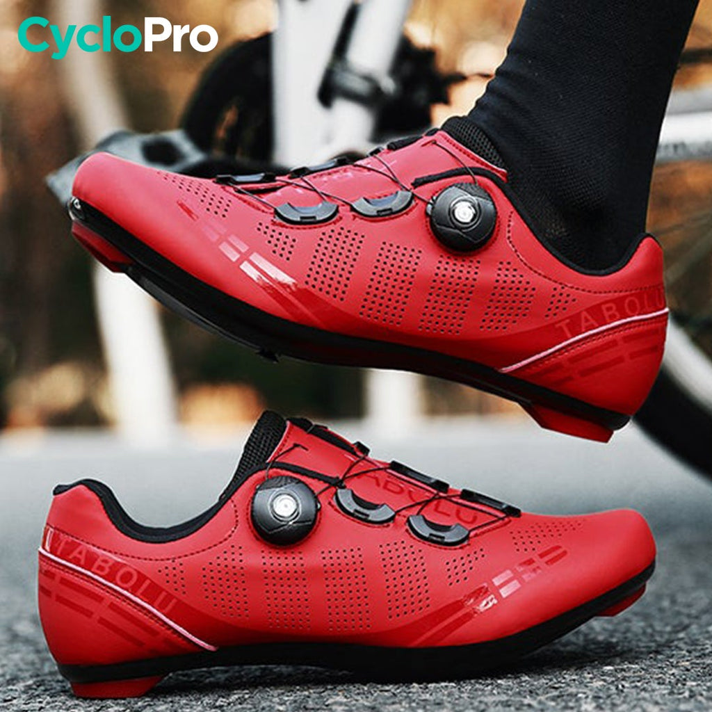 Chaussures vélo de route rouges - Road+ - CycloPro
