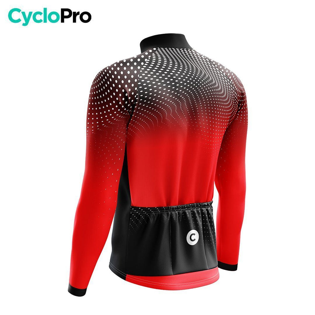 MAILLOT LONG DE CYCLISME AUTOMNE ROUGE - DIMENSION+ - CycloPro